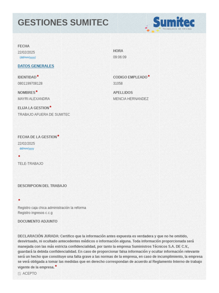 Gestiones Sumitec | PDF