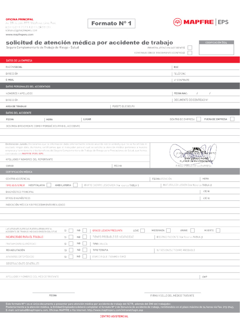 Formato de Atención Médica - Mapfre - 240708 - 092824 | PDF