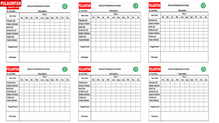 Checklist Eye Wash | PDF