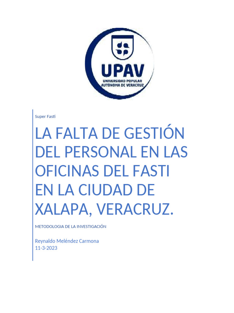 Gestión del Personal en Fasti Xalapa | PDF | Gestión de recursos ...