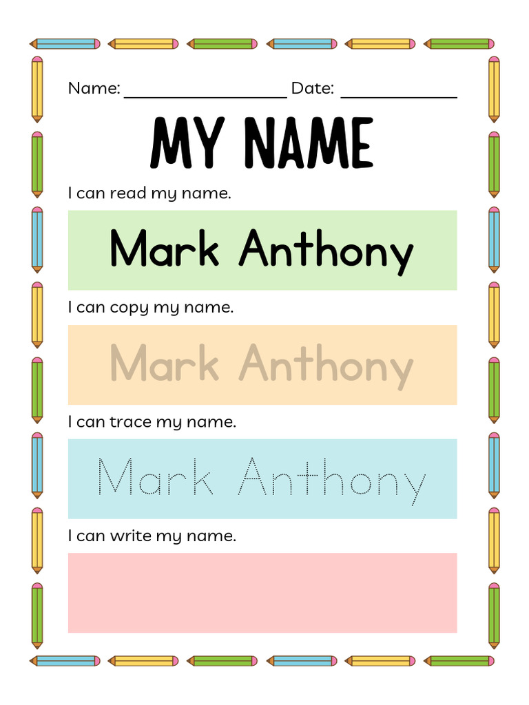 Back To School Name Tracing Practice Worksheets For Kindergarten | PDF