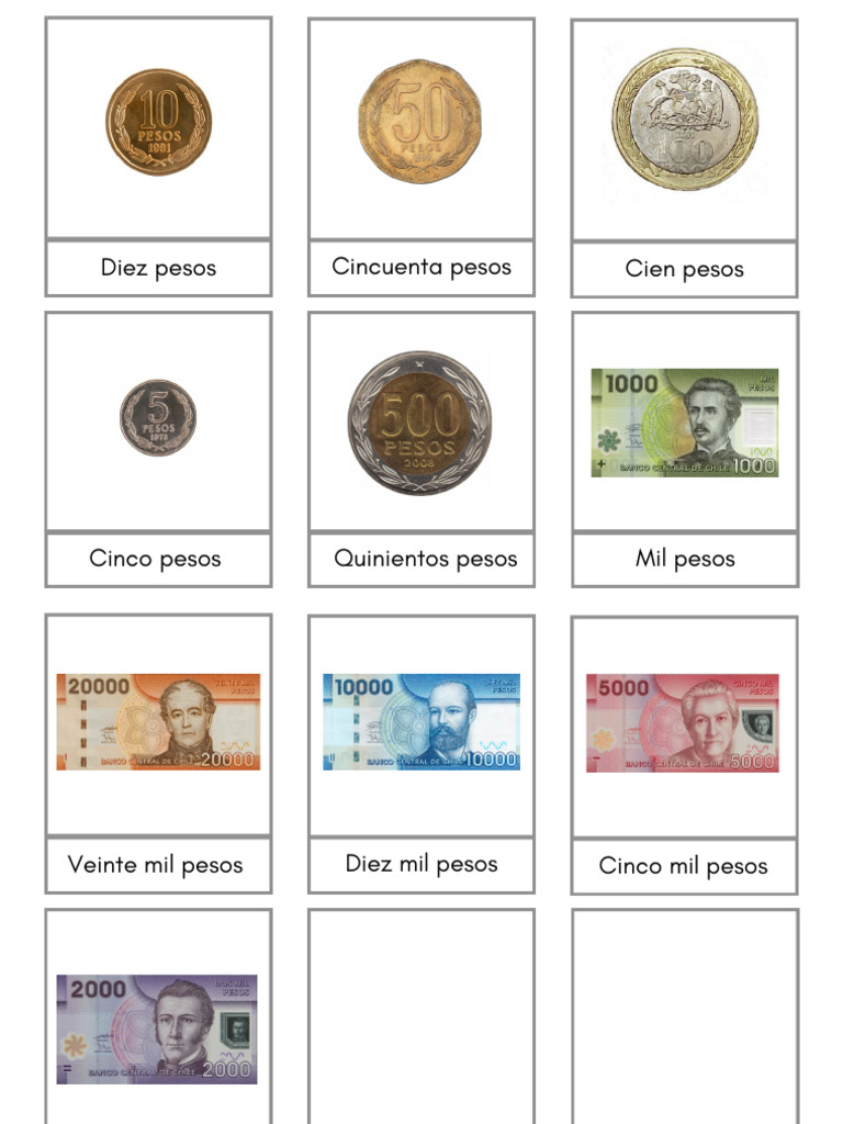 Monedas de 10 y 1 peso para imprimir | PDF