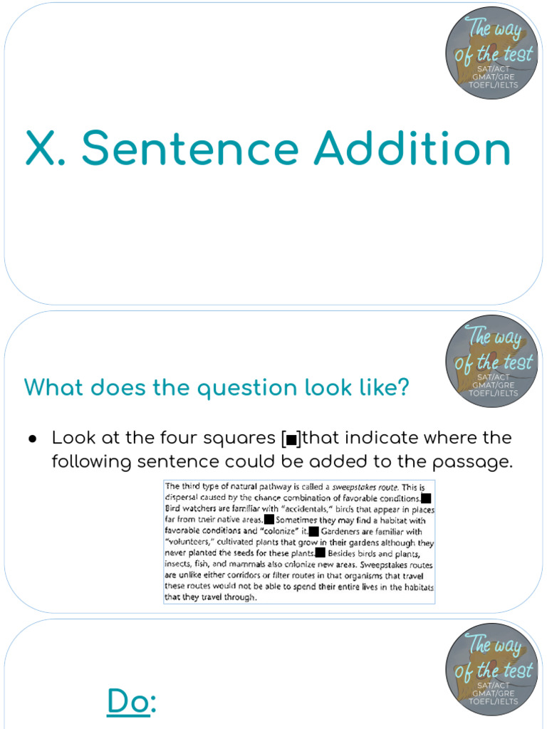 X. Sentence Addition | PDF