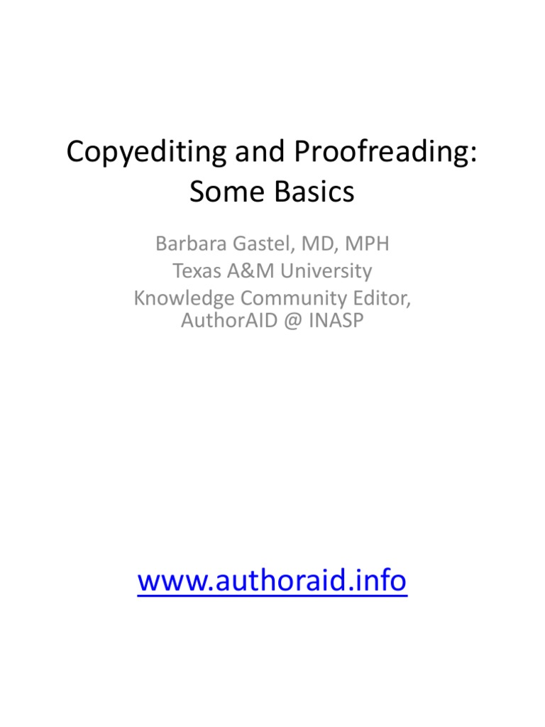 Copyediting and Proofreading Essentials | PDF | Copy Editing | Proofreading