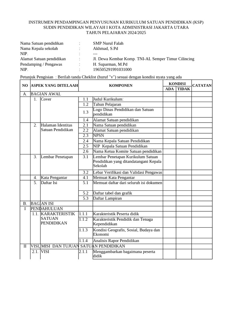 Lamp 1 - Instrumen KSP SMP Ju 2 TH 2024 | PDF