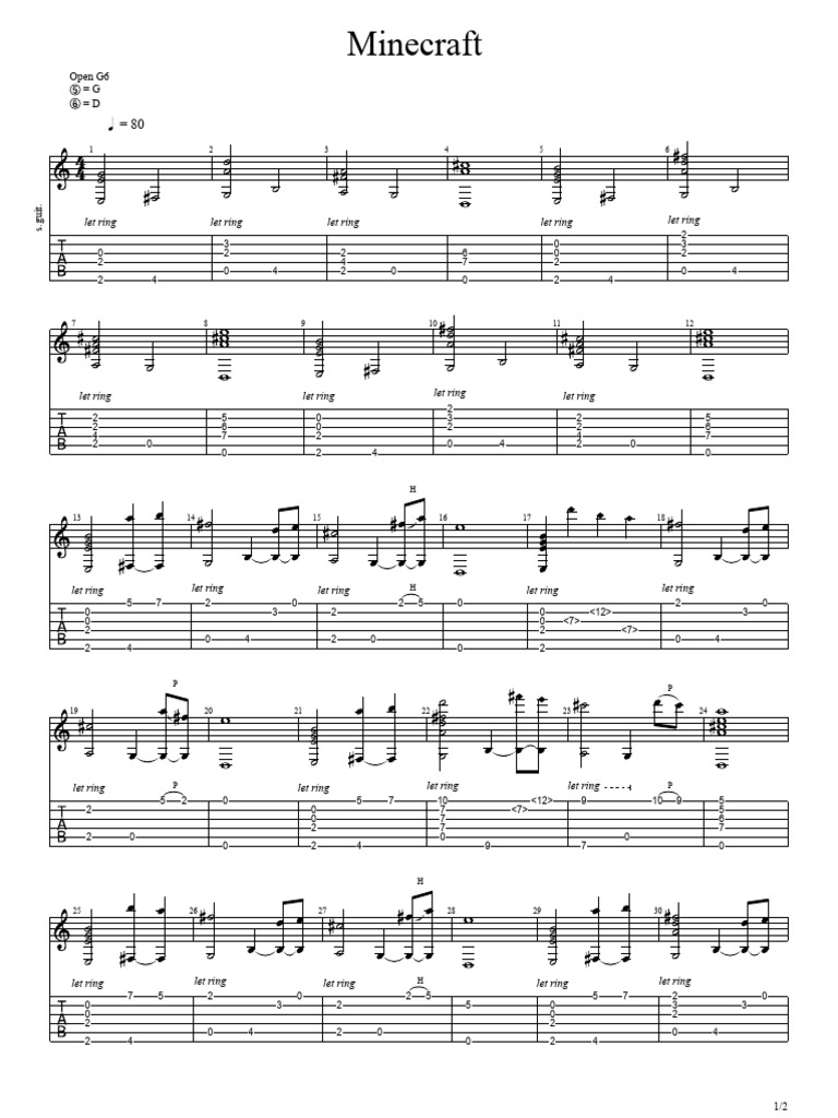 Minecraft-main Theme Fingerstyle | PDF