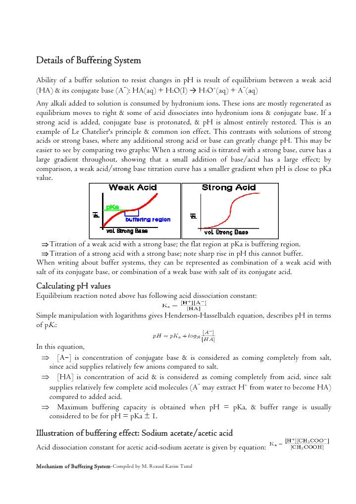Mechanism of Buffering System | PDF | Buffer Solution | Textiles