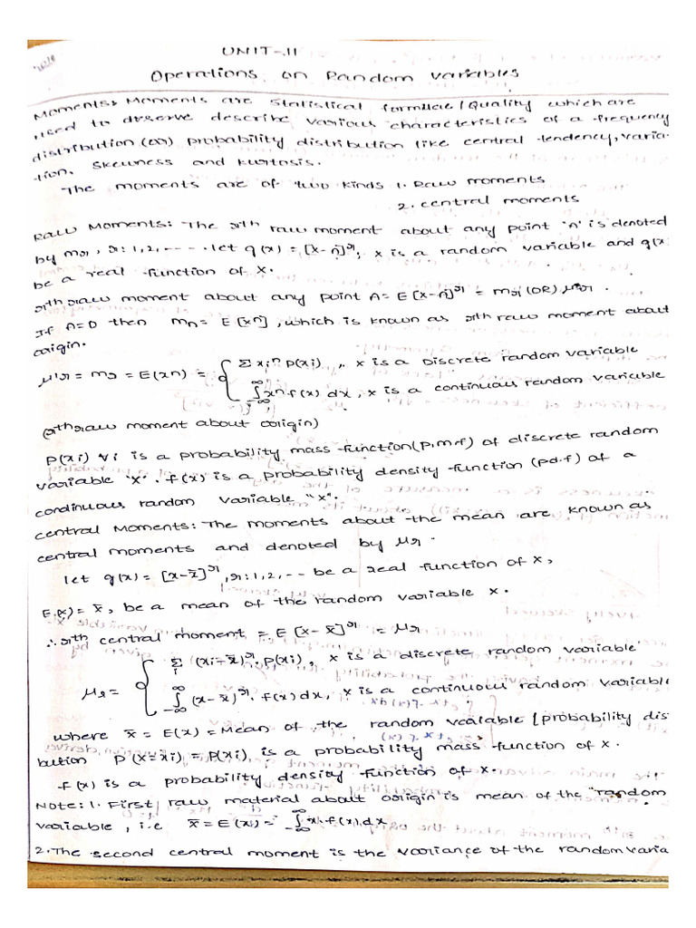 moments about origin, central moments and moment generating function | PDF
