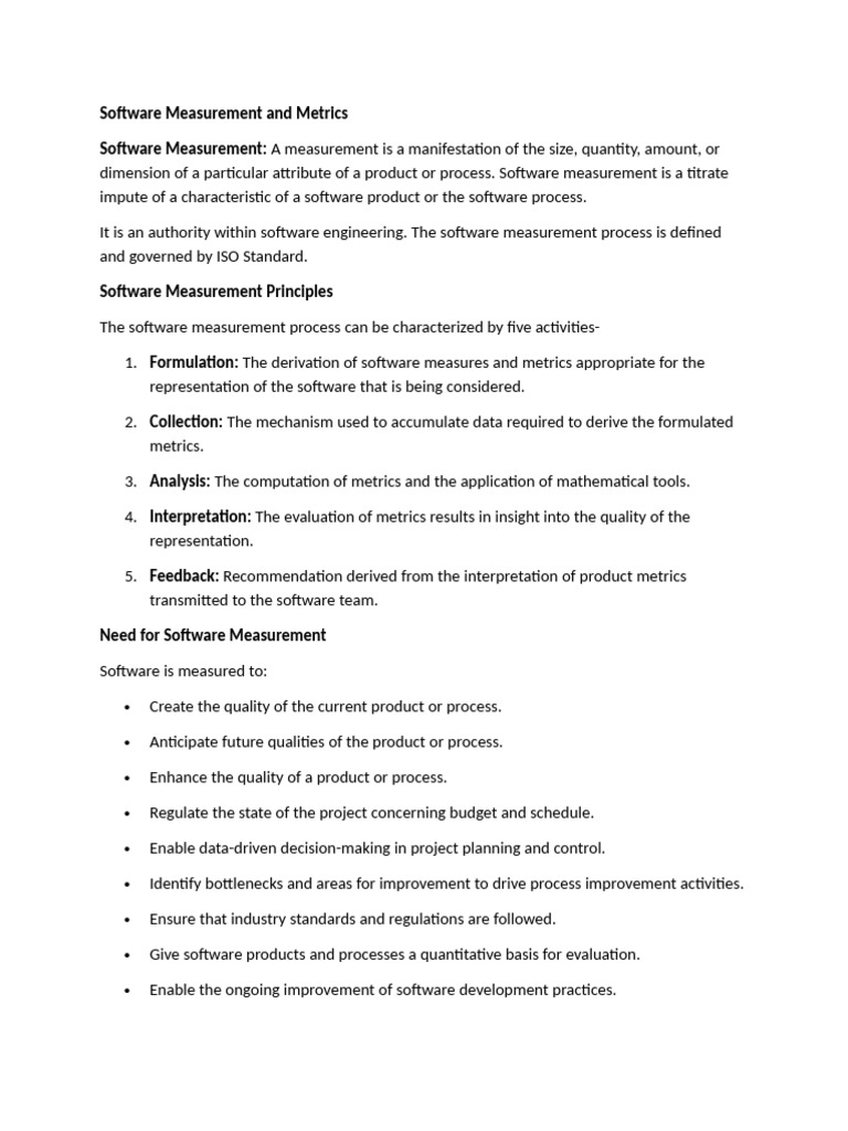 Software Measurement and Metrics Overview | PDF | Measurement | Software