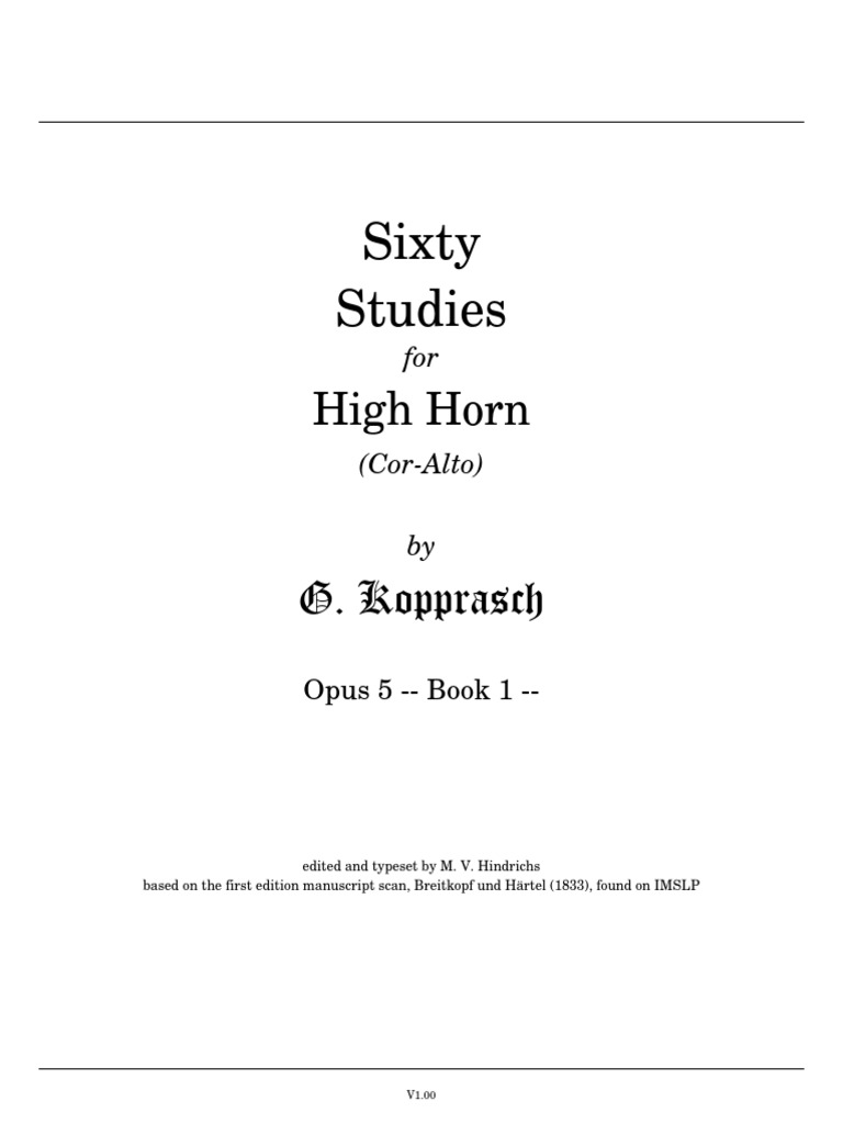 Kopprasch - Op.5 - Book - 1 - V1.00 2 | PDF