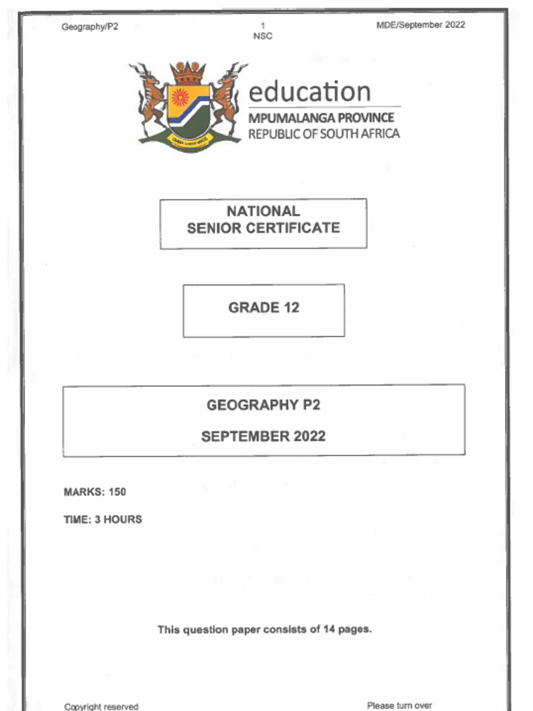 Mpumalanga GEO 2022 QP Paper P2 | PDF