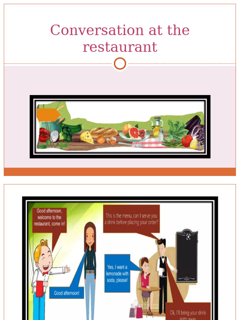 Restaurant Conversation Exercises | PDF