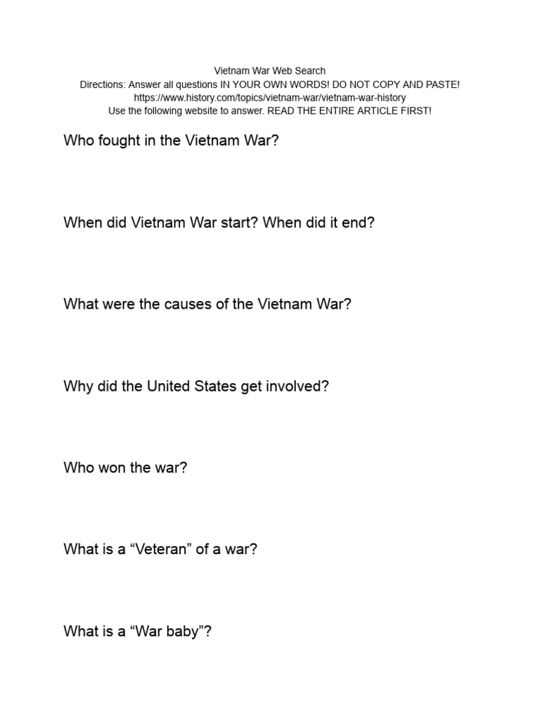 Vietnam War Q&A Guide | PDF