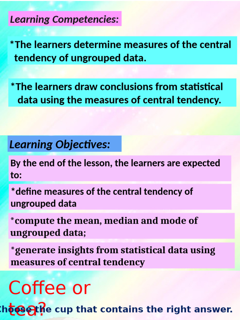 W1-Meeasures of Central Tendency | PDF | Arithmetic Mean | Quantitative ...
