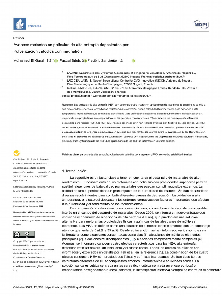 Spanishcrystals 12 00335 v3 | PDF | Sputtering | Aluminio