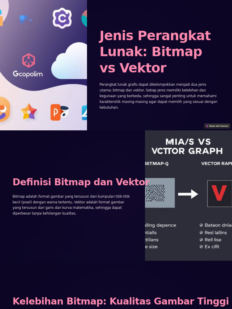Jenis Perangkat Lunak Bitmap Vs Vektor | PDF