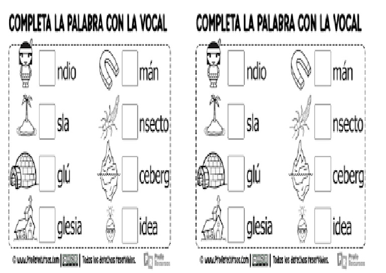 Ejercicios Con La Vocal I | PDF