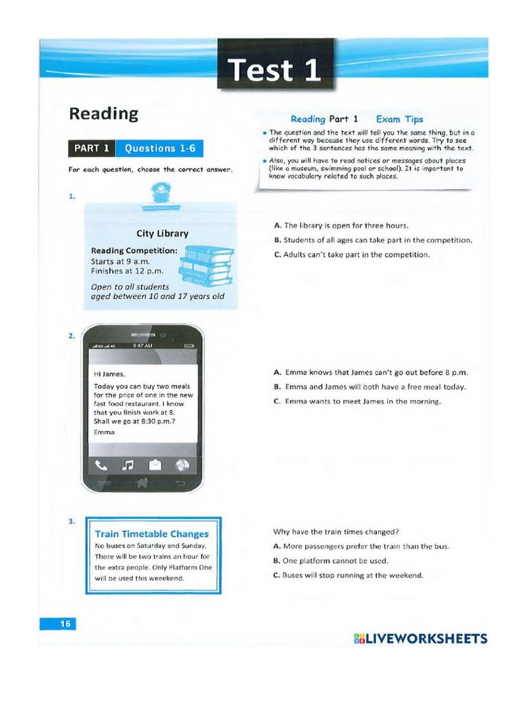 Ket Reading 2 Test | PDF