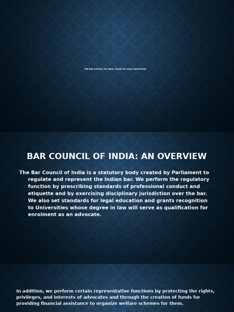 The Bar Council of India-Legal Education | PDF | Advocate | Government