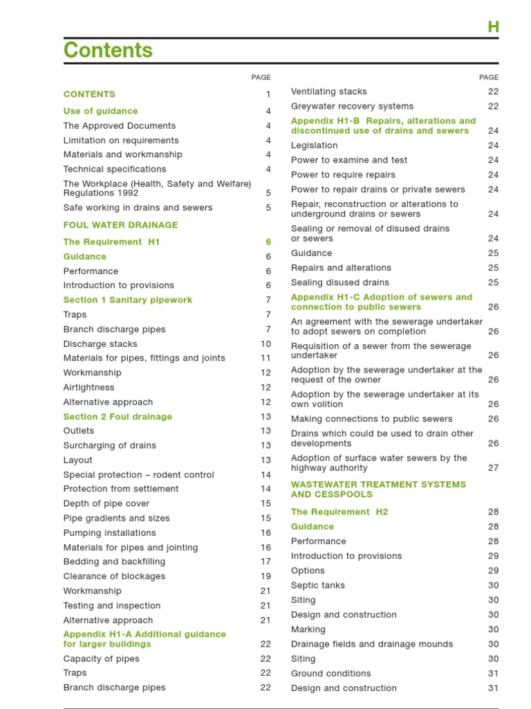 Approved Document H PDF512Kb - Id1130642 | PDF | Sanitary Sewer | Drainage