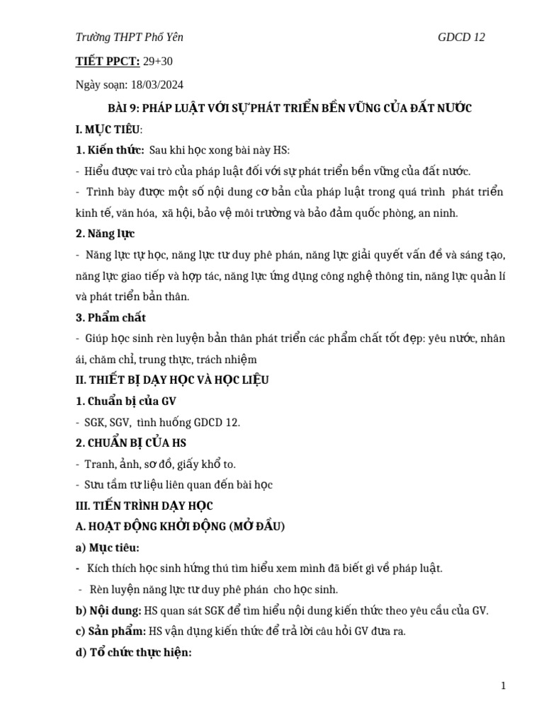 Bài 9 Môn GDCD 12 | PDF