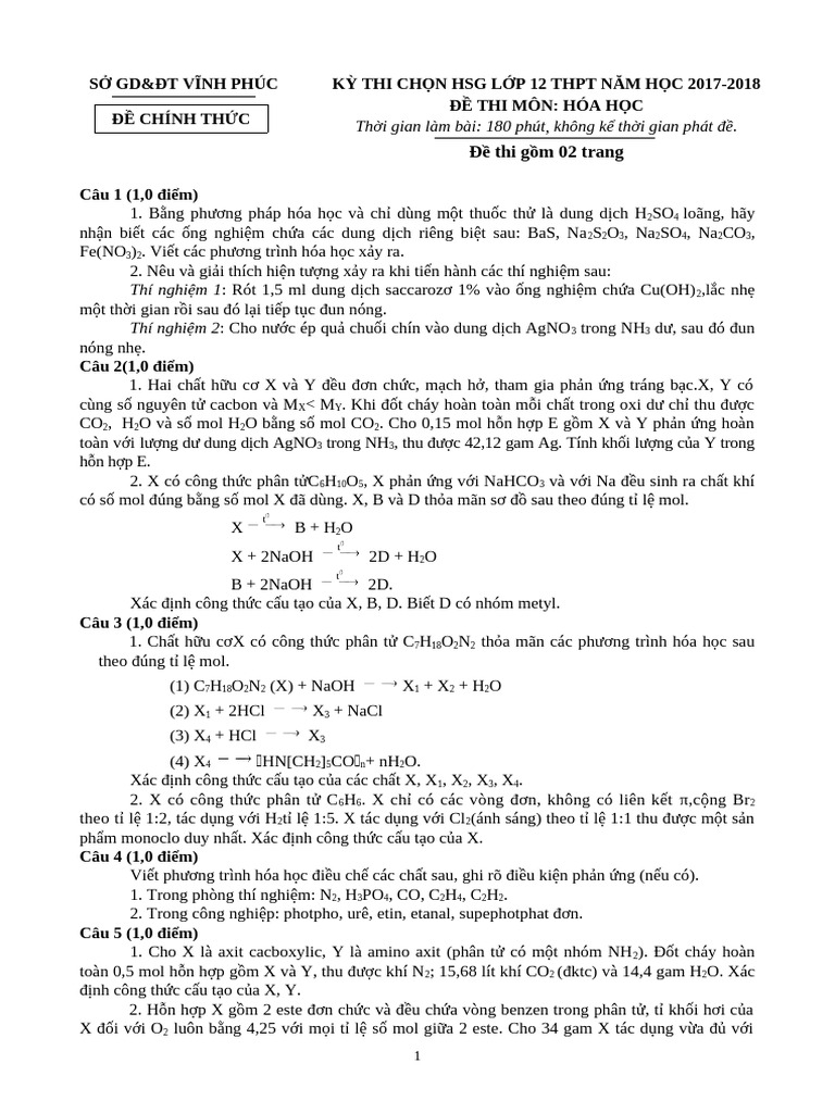 Deda HSG Hoa 12 Vinh Phuc 1718 | PDF