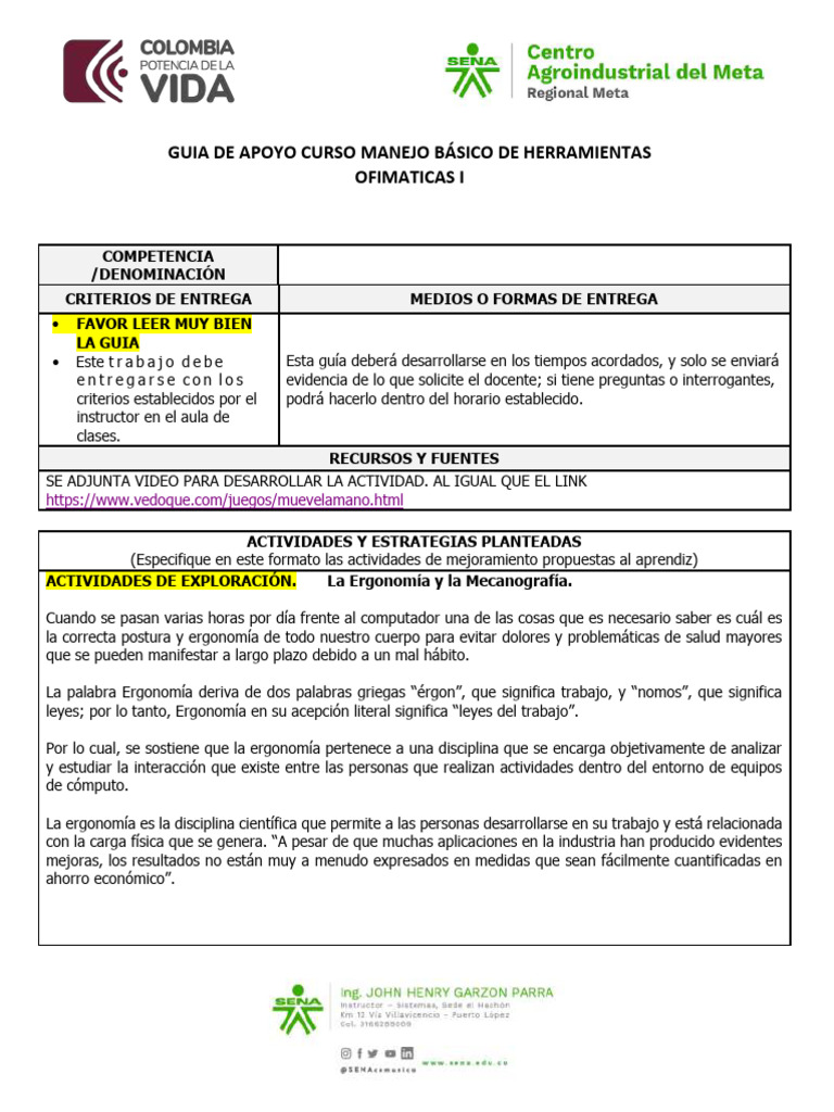 Ergonomía y Mecanografía en Ofimática | PDF | Periférico | Teclado