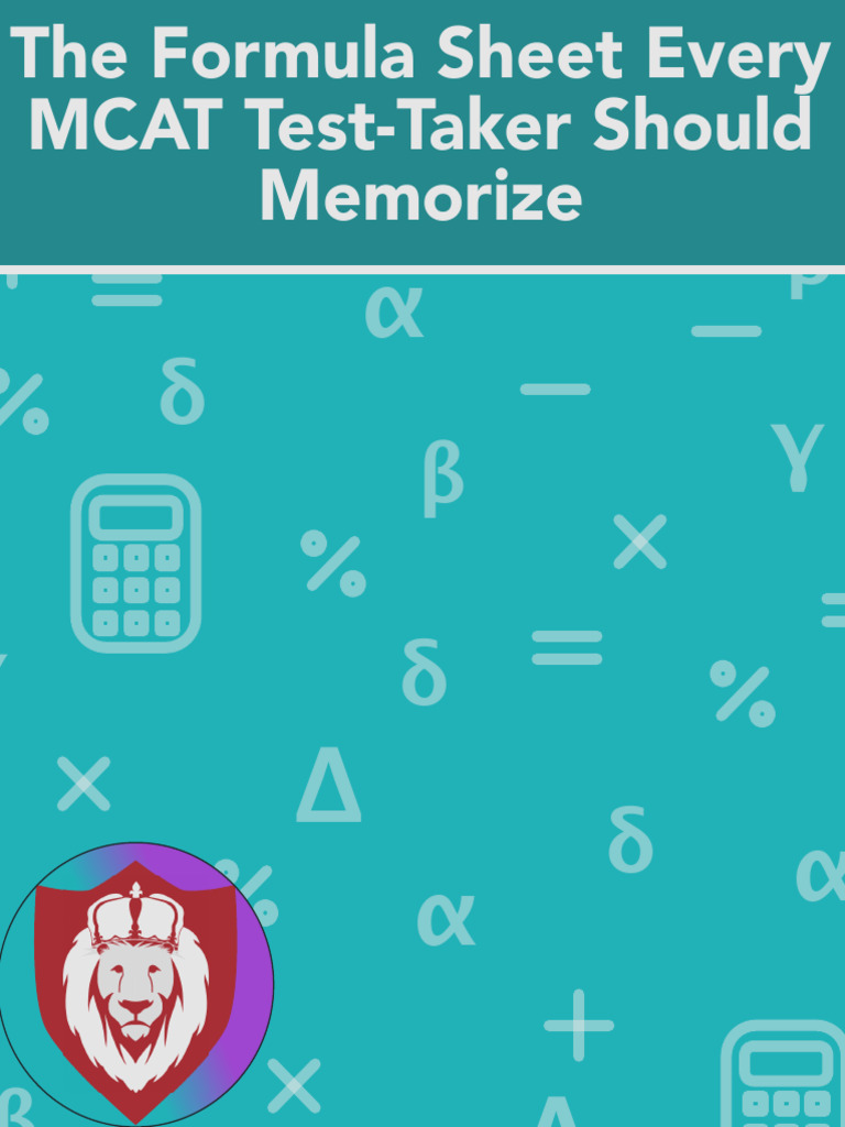 MCAT Formula Sheet | PDF