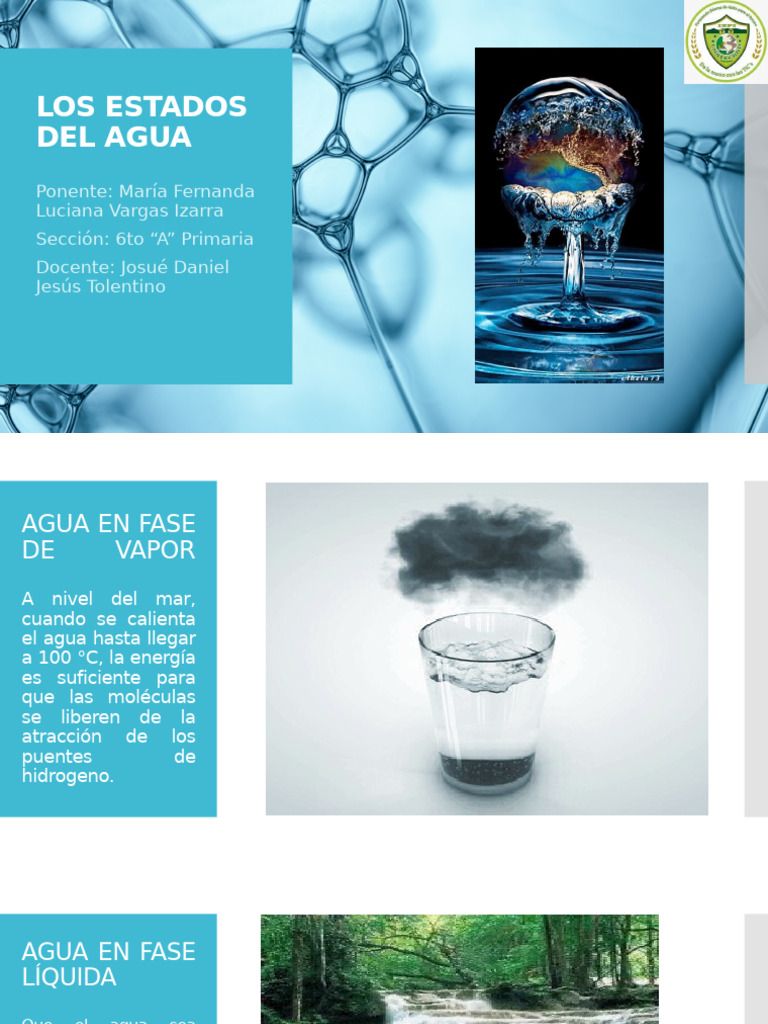 Estados del Agua: Vapor, Líquido y Sólido | PDF