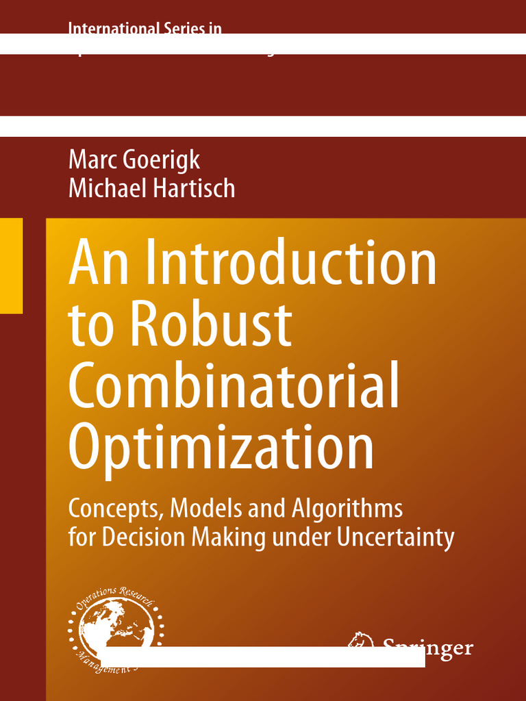 An Introduction To Robust Combinatorial Optimization (Concepts, Models ...
