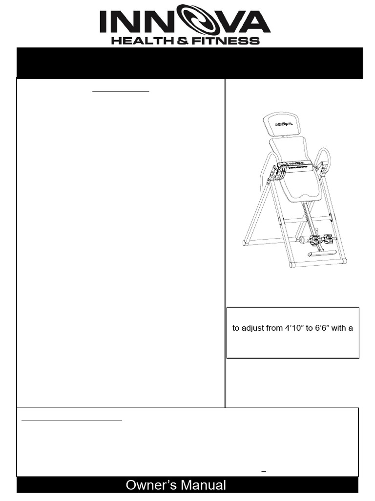 Inversion Bed ITX9600-HY-200822 | PDF | Implied Warranty | Screw