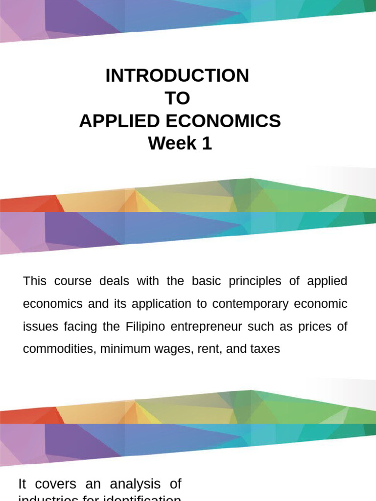 Applied Economics Introduction To Economics | PDF | Economics ...