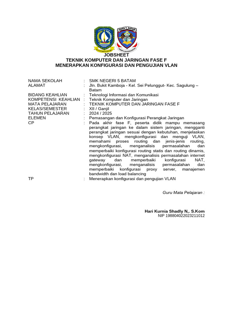 Format Jobsheet Ecmp | PDF