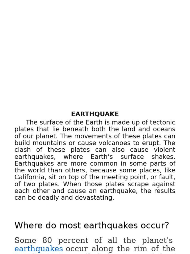 Eathquake Reading Text | PDF