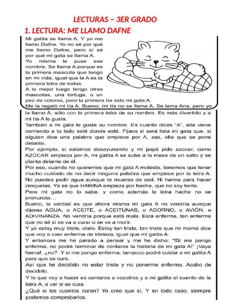 Lecturas - 3er Grado para Practicar | PDF