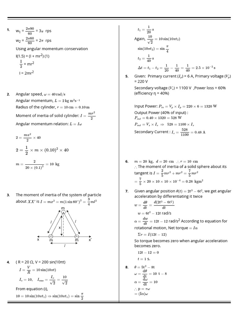 12th Neet 17 08 2025-Solution-1755136375 | PDF | Inductor | Chemical ...