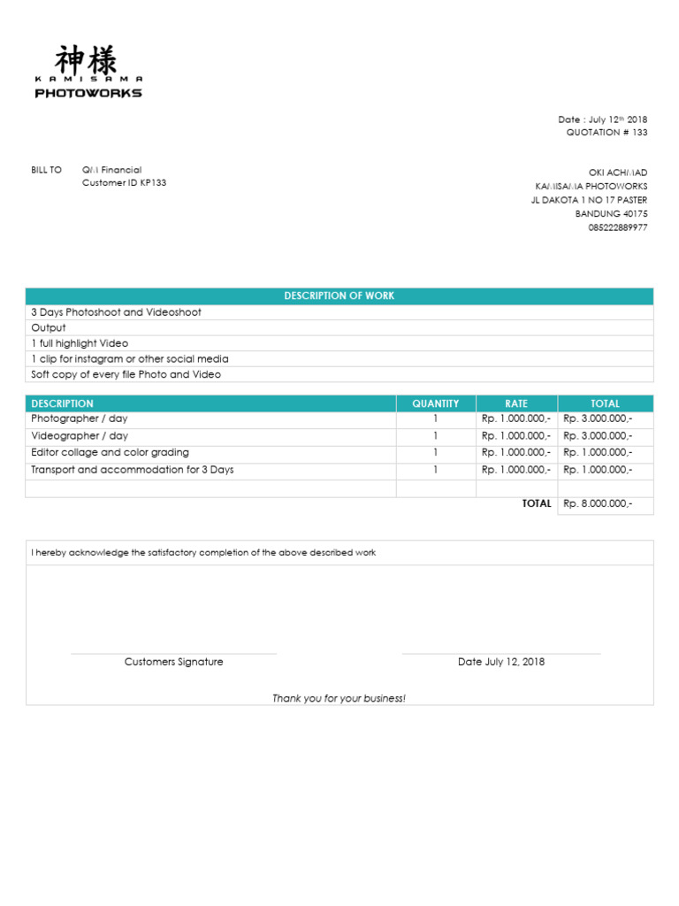 Quotation QM Financial | PDF