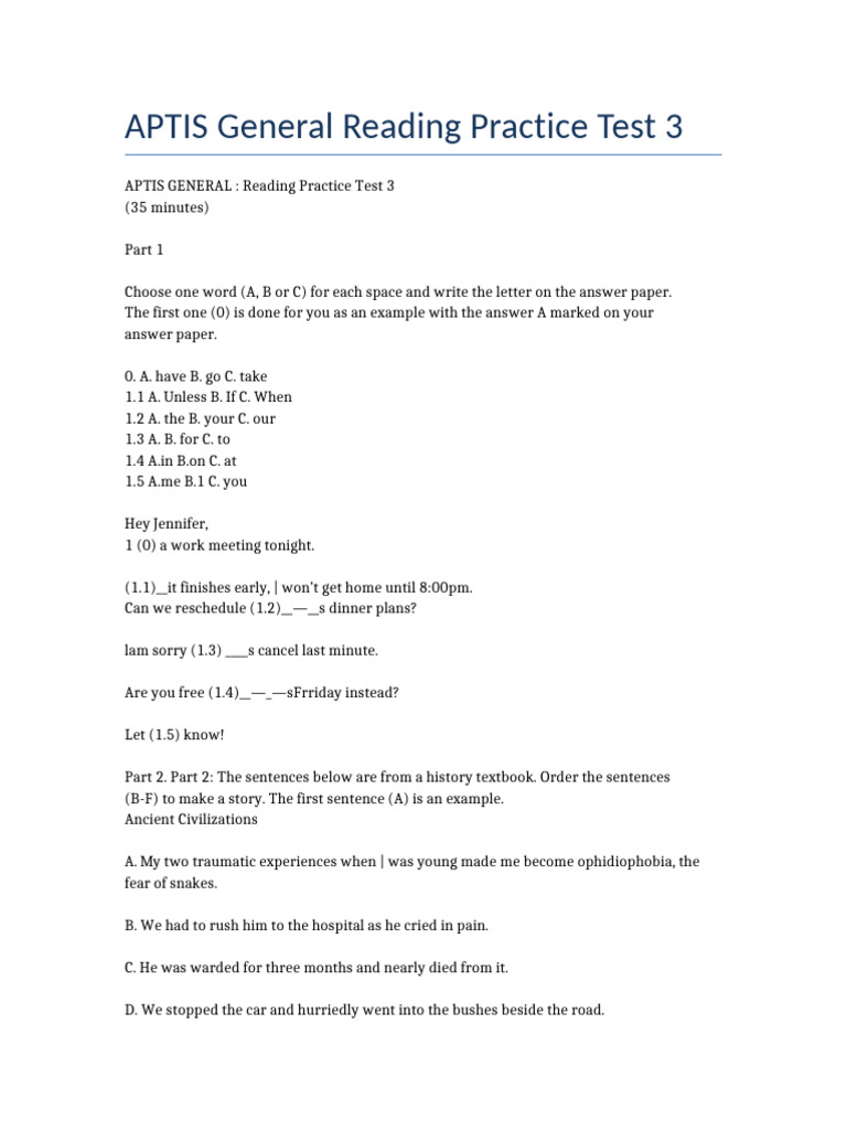 APTIS General Reading Test 3 Guide | PDF | Tornadoes | Tropical Cyclones