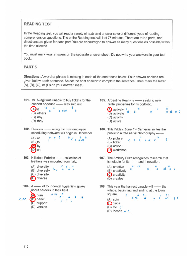 Part 5 - Test 4 | PDF