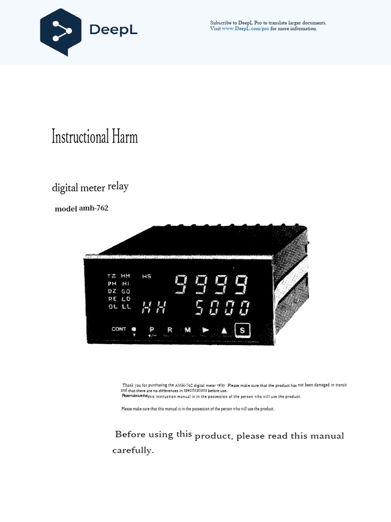 AMH-762 Digital Meter Relay Manual | PDF | Computer Engineering ...