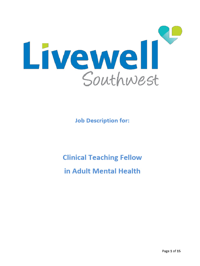 Clinical Teaching Fellow-AMH - December 2021 | PDF | Psychiatry ...
