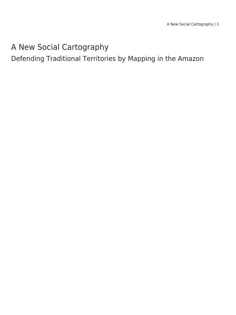 A New Social Cartography | PDF | Cartography | Amazon Rainforest