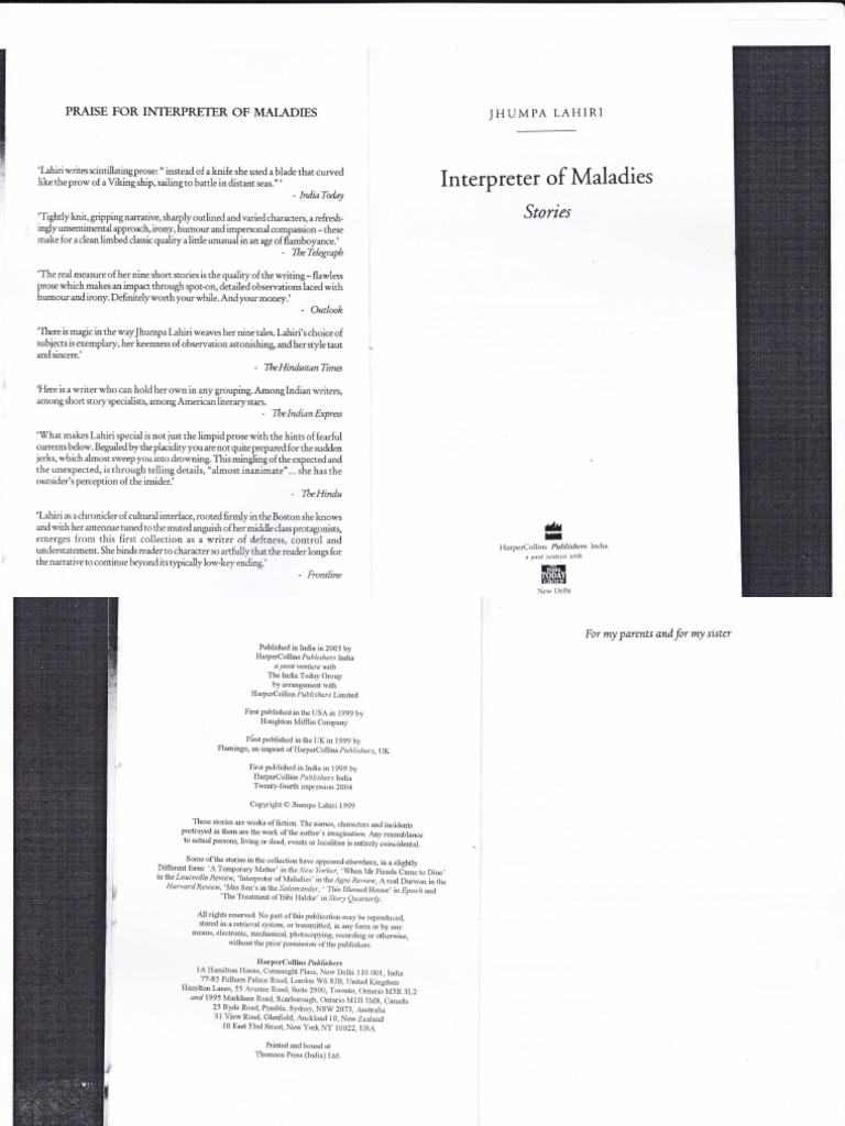 Interpreter of Maladies - Jumpa Lahiri | PDF