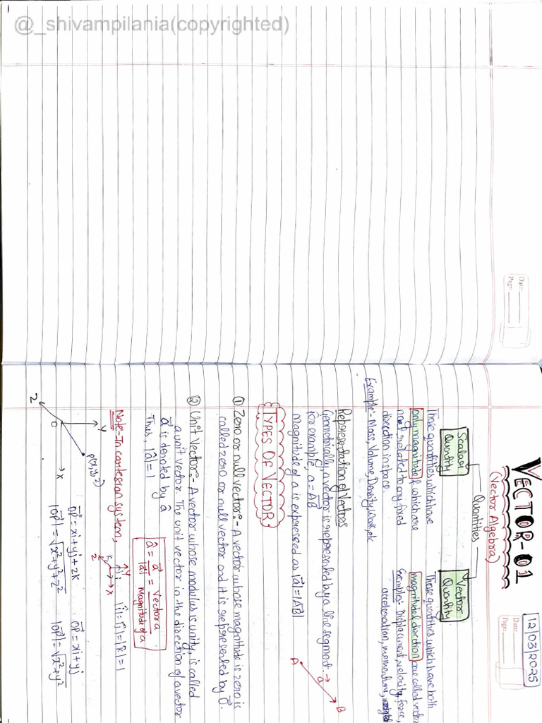 Vector HandWritten Notes - COPYRIGHTED PDF | PDF