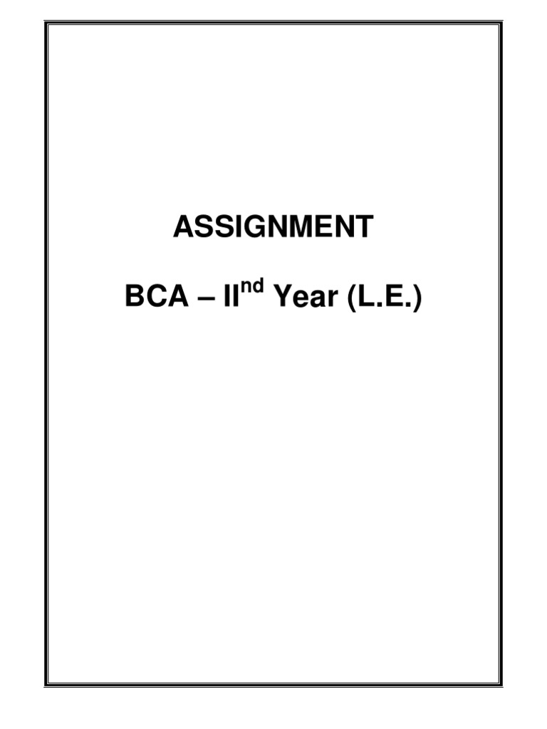 Assignment Bca Ii Year L E Pdf C Local Area Network