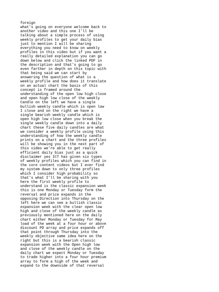 (English (Auto-Generated) ) Using Weekly Profiles For Daily Bias ...