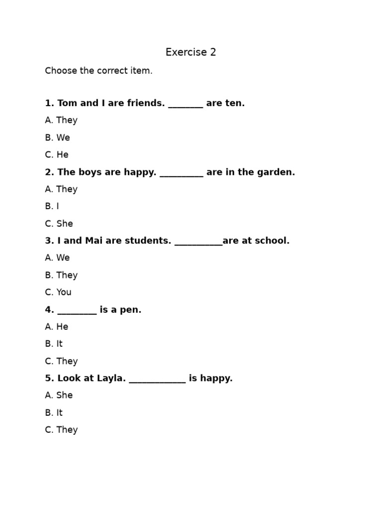 English Pronoun Exercise Quiz | PDF