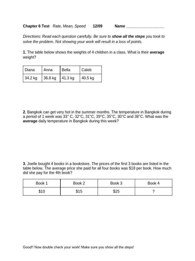 Chapter 6 Honors Test | PDF