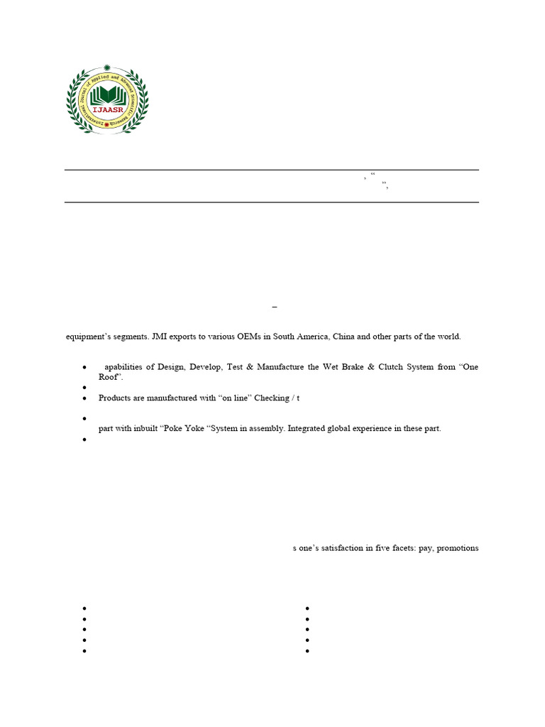 Indian Study - JDI & JIG Scale | PDF | Hypothesis | Job Satisfaction