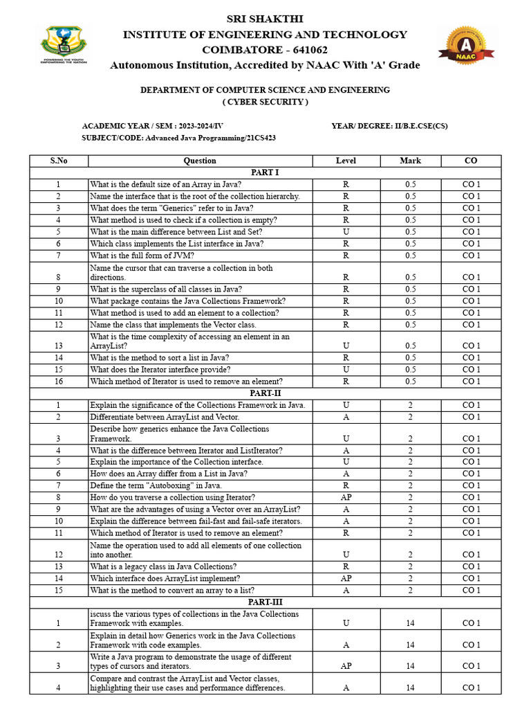 Advanced Java Programming Exam Questions | PDF | Software Design ...